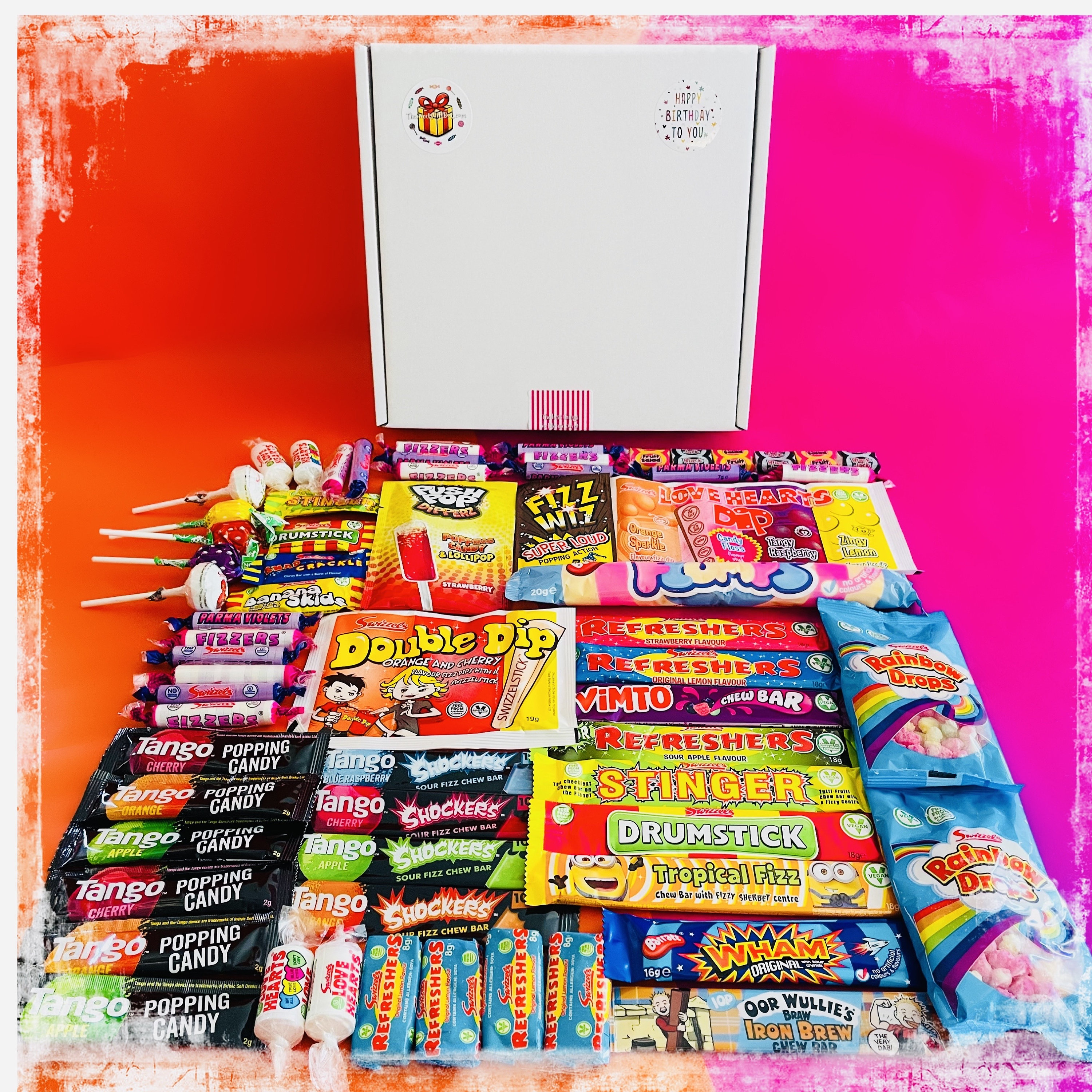 Large Retro Sweets Gift Box With 65 Sweets | Personalised Hamper Filled ...