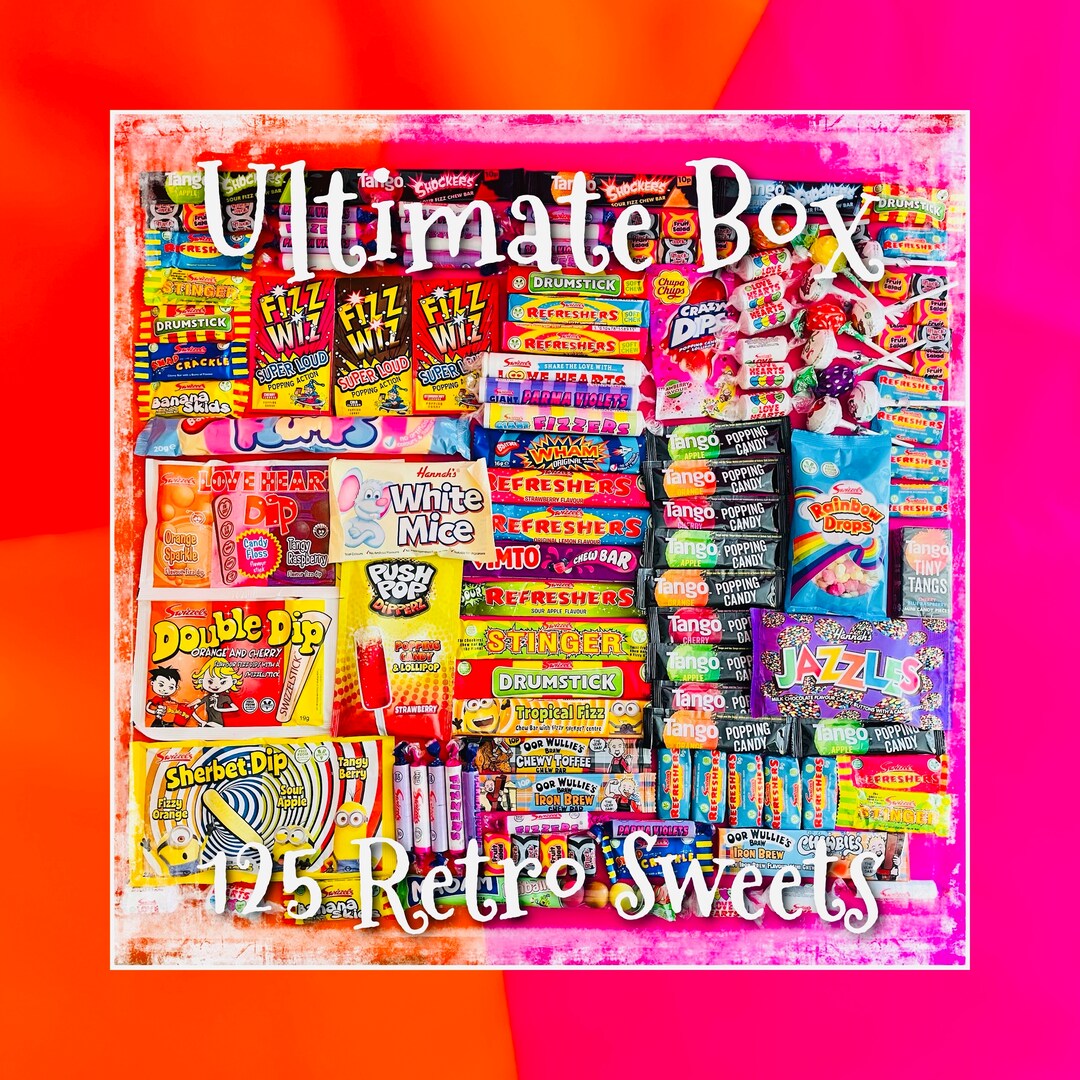 Ultimate Retro Sweets Gift Box With 125 Sweets | Personalised Hamper ...
