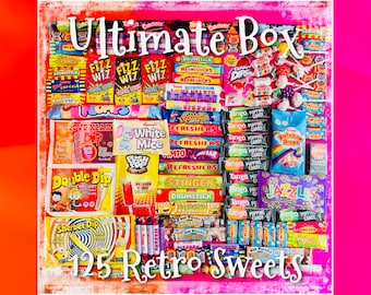 Extra Large Retro Sweets Gift Box With 80 Sweets Personalised Hamper ...
