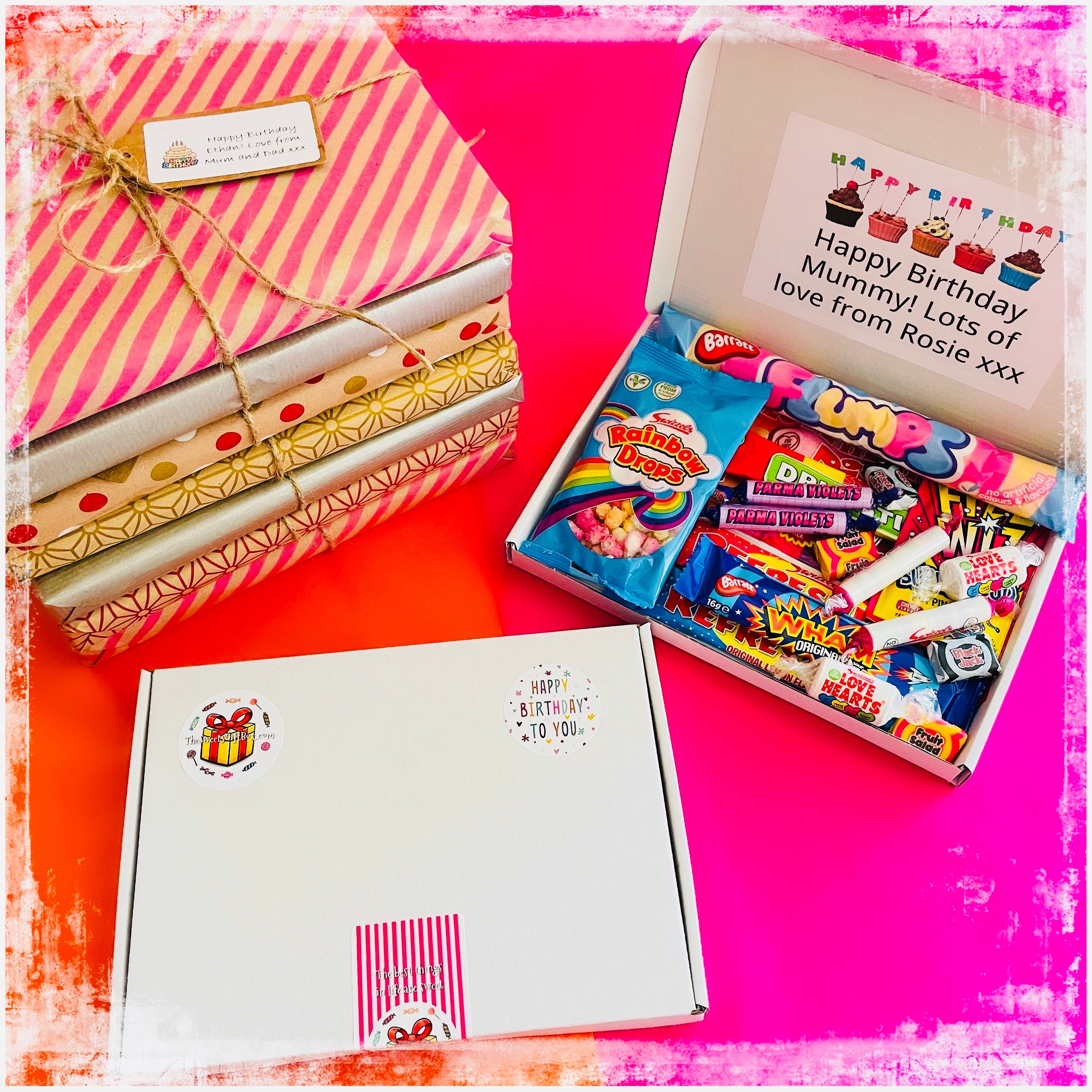 Enormous Retro Sweets Gift Box With 100 Sweets Personalised Hamper ...