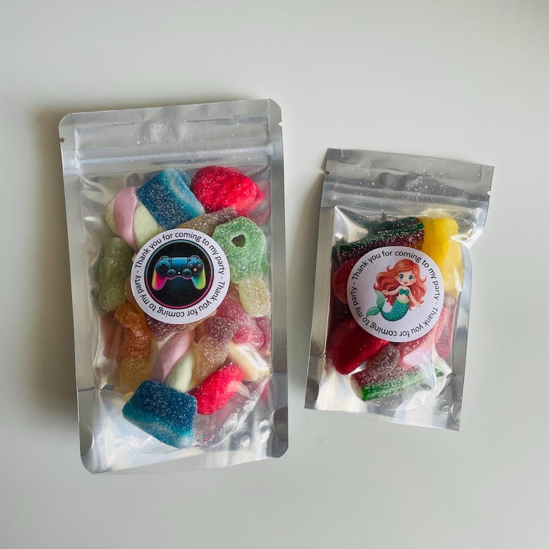 Personalised Birthday Party Sweet Pouches | Kids Party Bag Filler ...