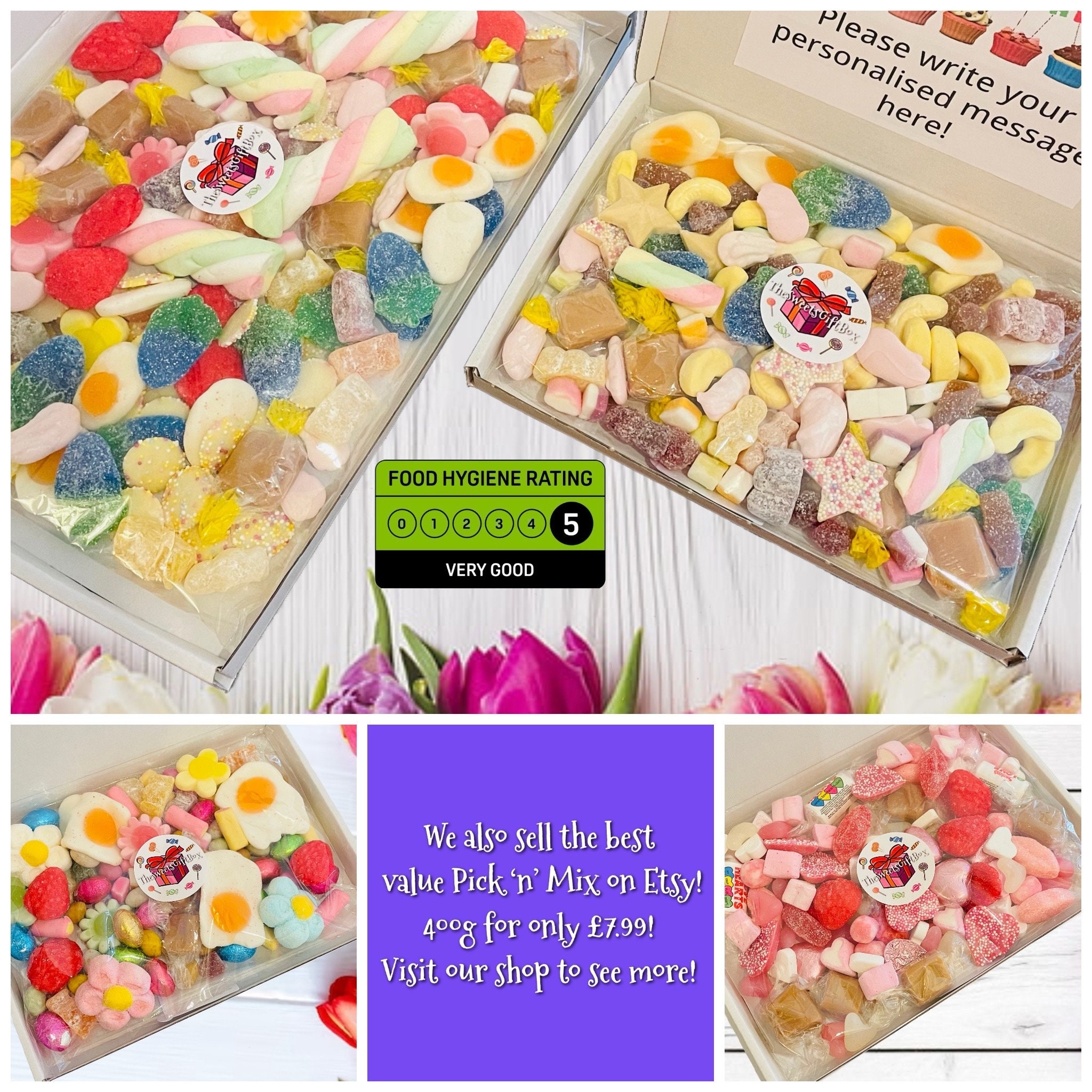 Extra Large Retro Sweets Gift Box With 80 Sweets Personalised Hamper ...