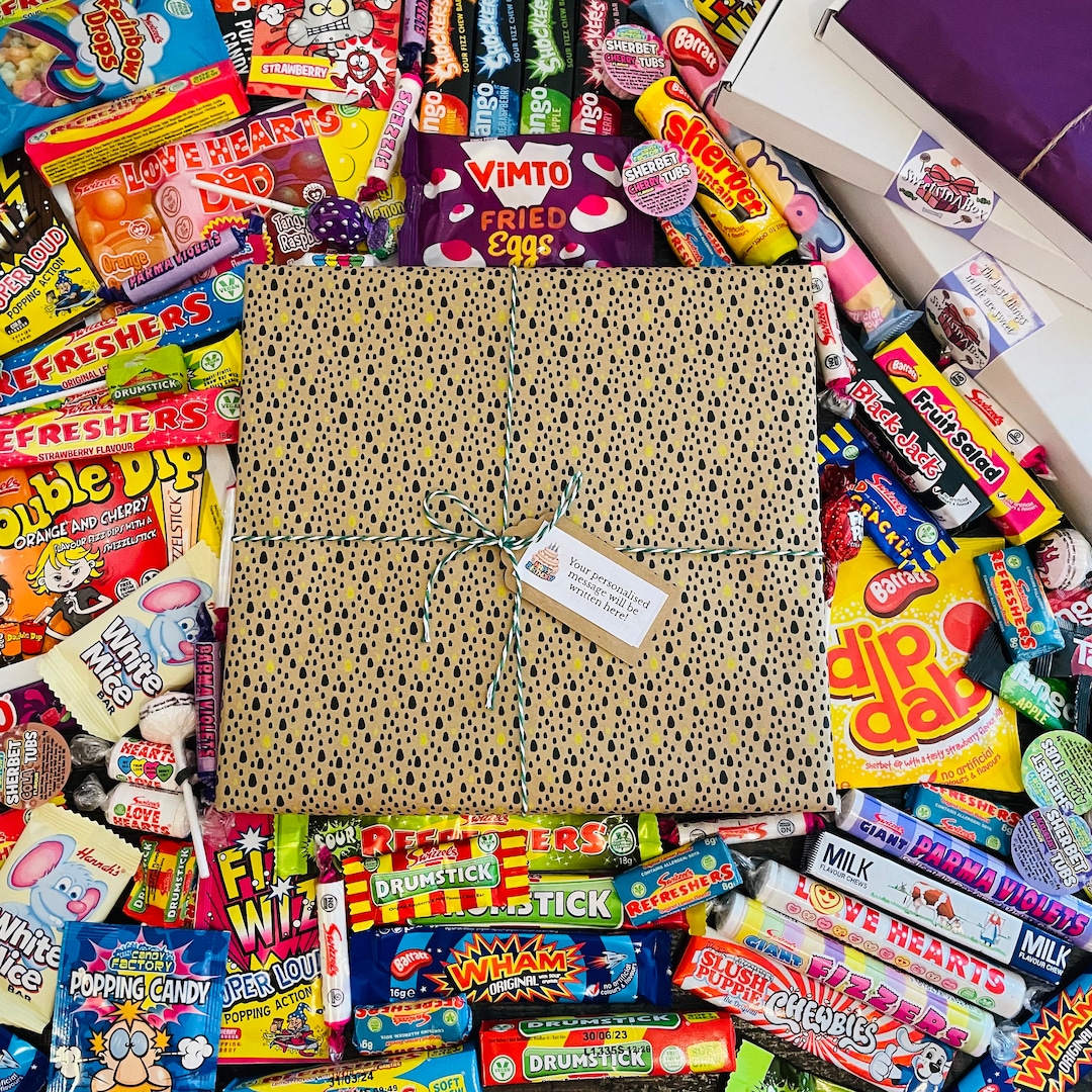 Birthday Retro Sweets Gift Box up to 1.4KG and 100 Sweets - Etsy UK