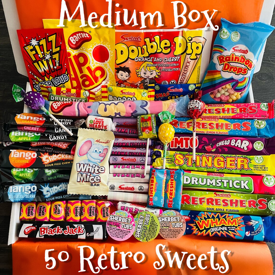 Retro Sweets Gift Box up to 1.4KG Personalised Hamper Filled - Etsy UK