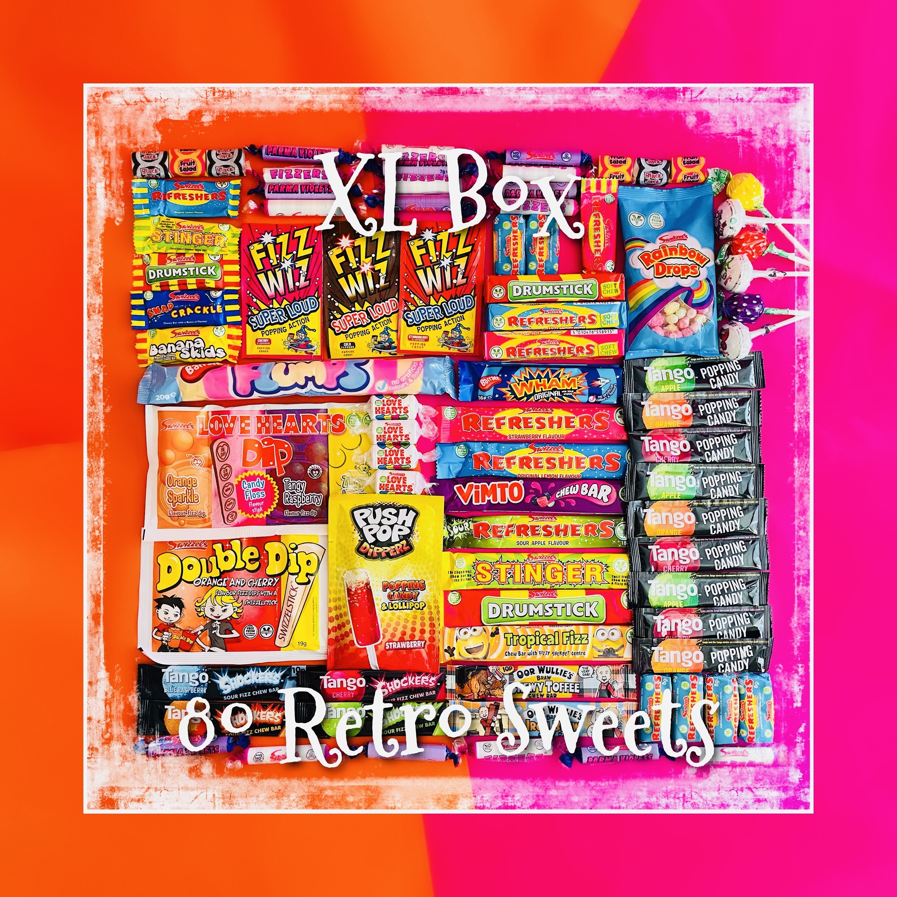 Extra Large Retro Sweets Gift Box With 80 Sweets Personalised Hamper ...
