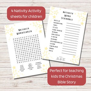 Printable Christmas Activity Sheets for Kids / Nativity for Kids ...