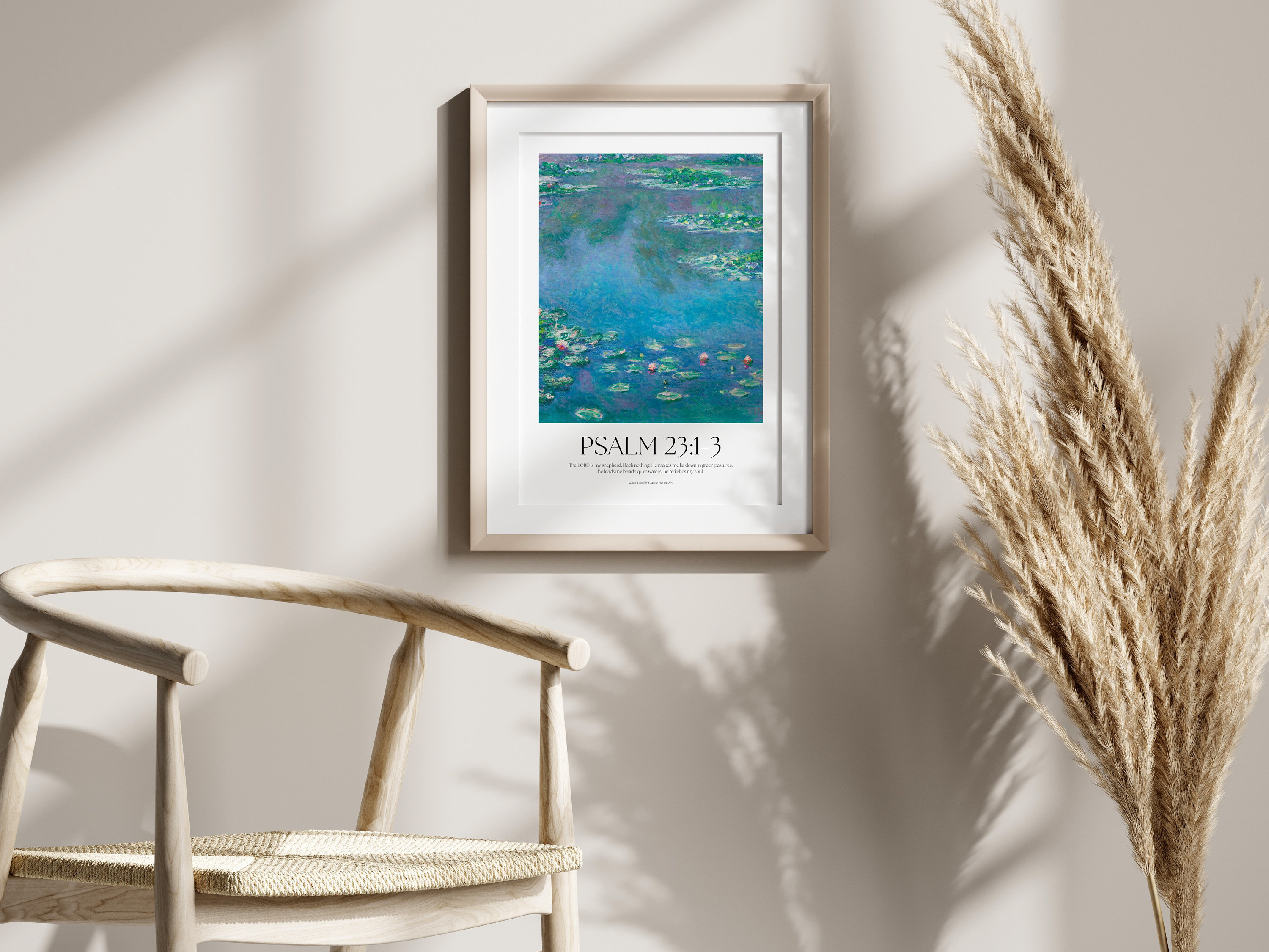 Printable Romans 23 Bible Verse Christian Artwork, Claude Monet Water ...