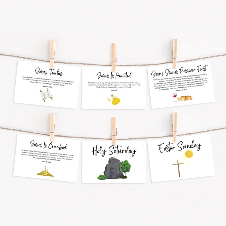 Easter Countdown Printable Easter Story Cards Easter Advent Jesus ...