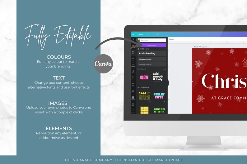 Church Flyer for Christmas, Done for You Canva Template, Christmas ...