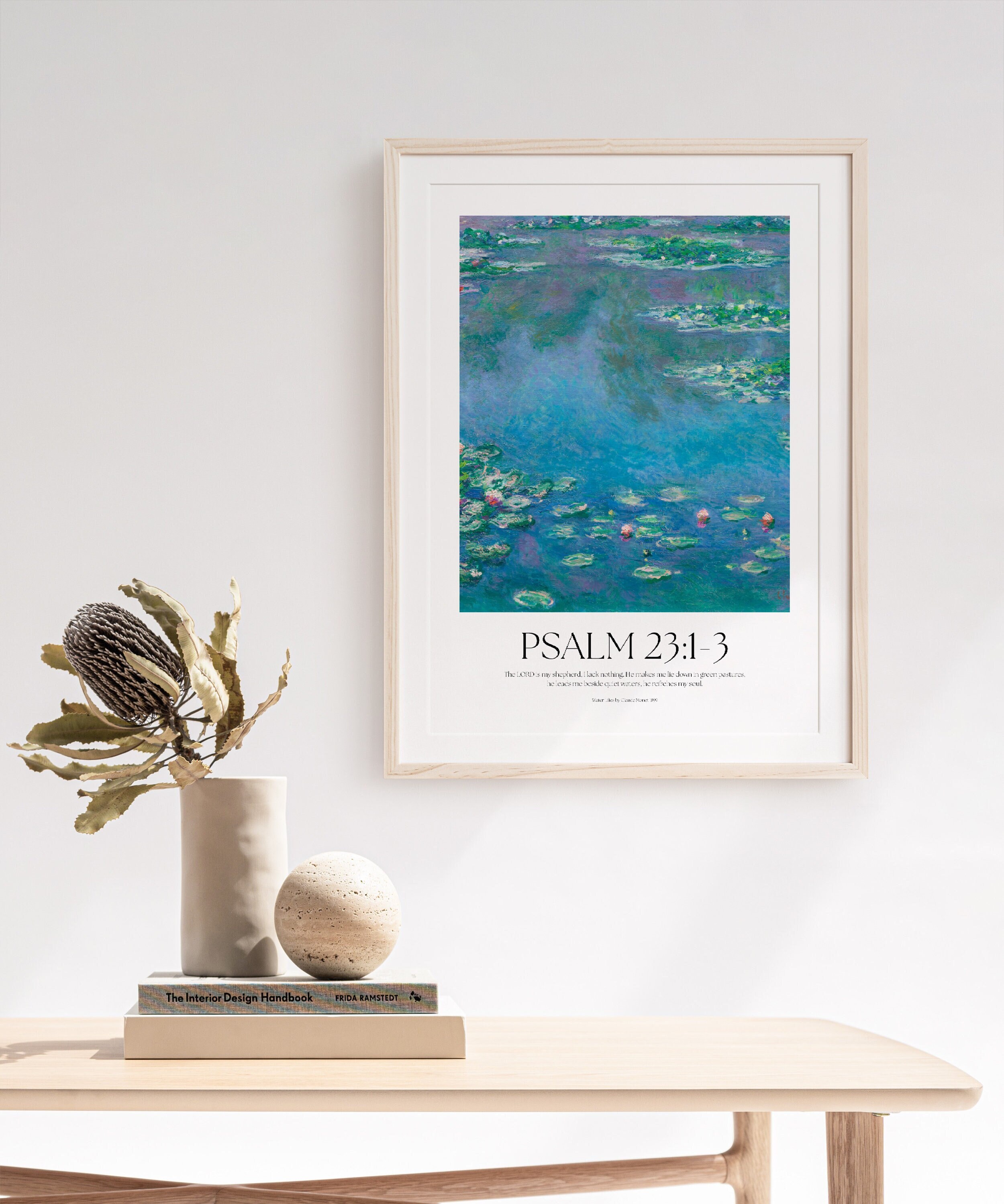 Printable Romans 23 Bible Verse Christian Artwork, Claude Monet Water ...