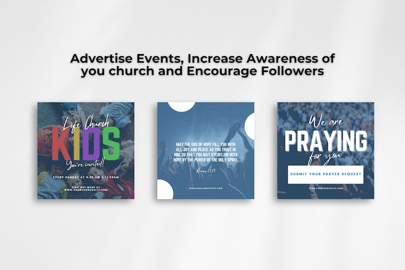 Instagram Post Templates for Christian Church Social Media Templates ...