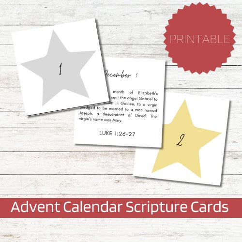 Christmas Advent Bible Verse Cards Printable Christmas - Etsy