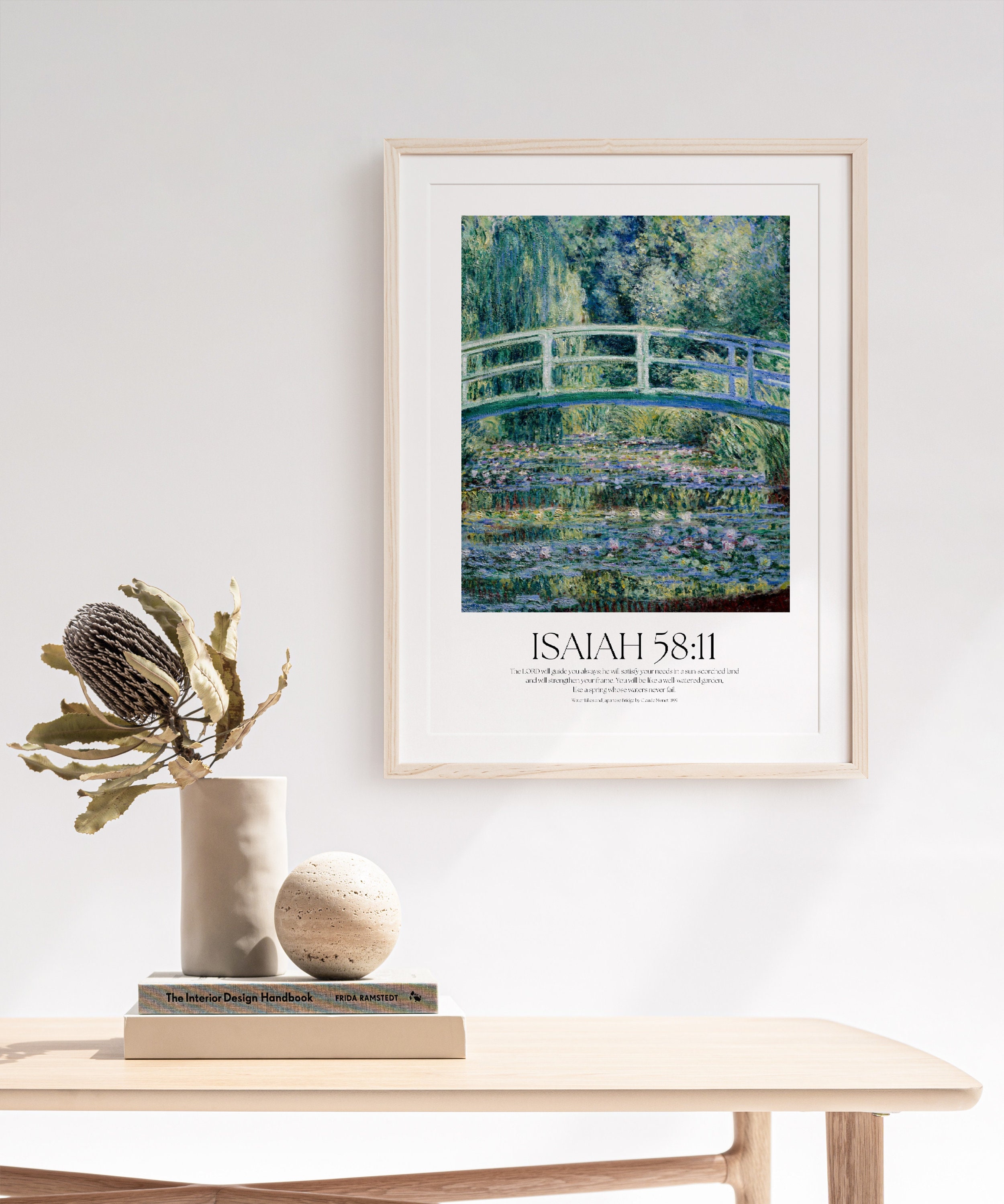 Printable Isaiah 58 Bible Verse Christian Artwork, Claude Monet Water ...