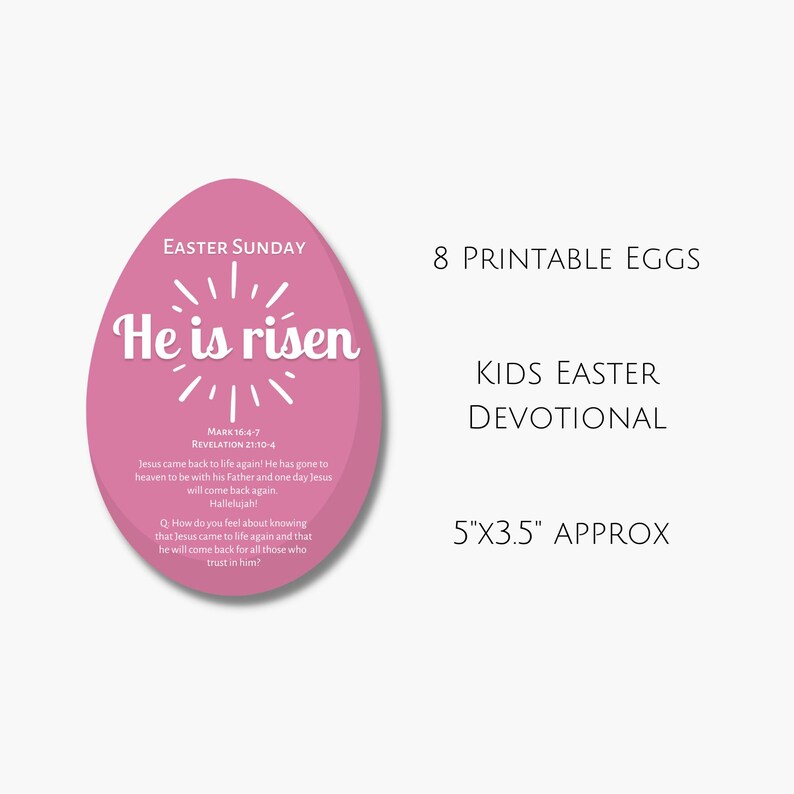Printable Easter Countdown Egg Garland, Kids Easter Devotional, Easter ...