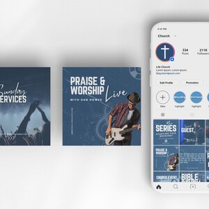 Instagram Post Templates for Christian Church Social Media Templates ...