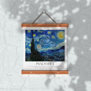 Printable Psalm 8 Starry Night Art Print by Van Gogh, Christian Artwork ...