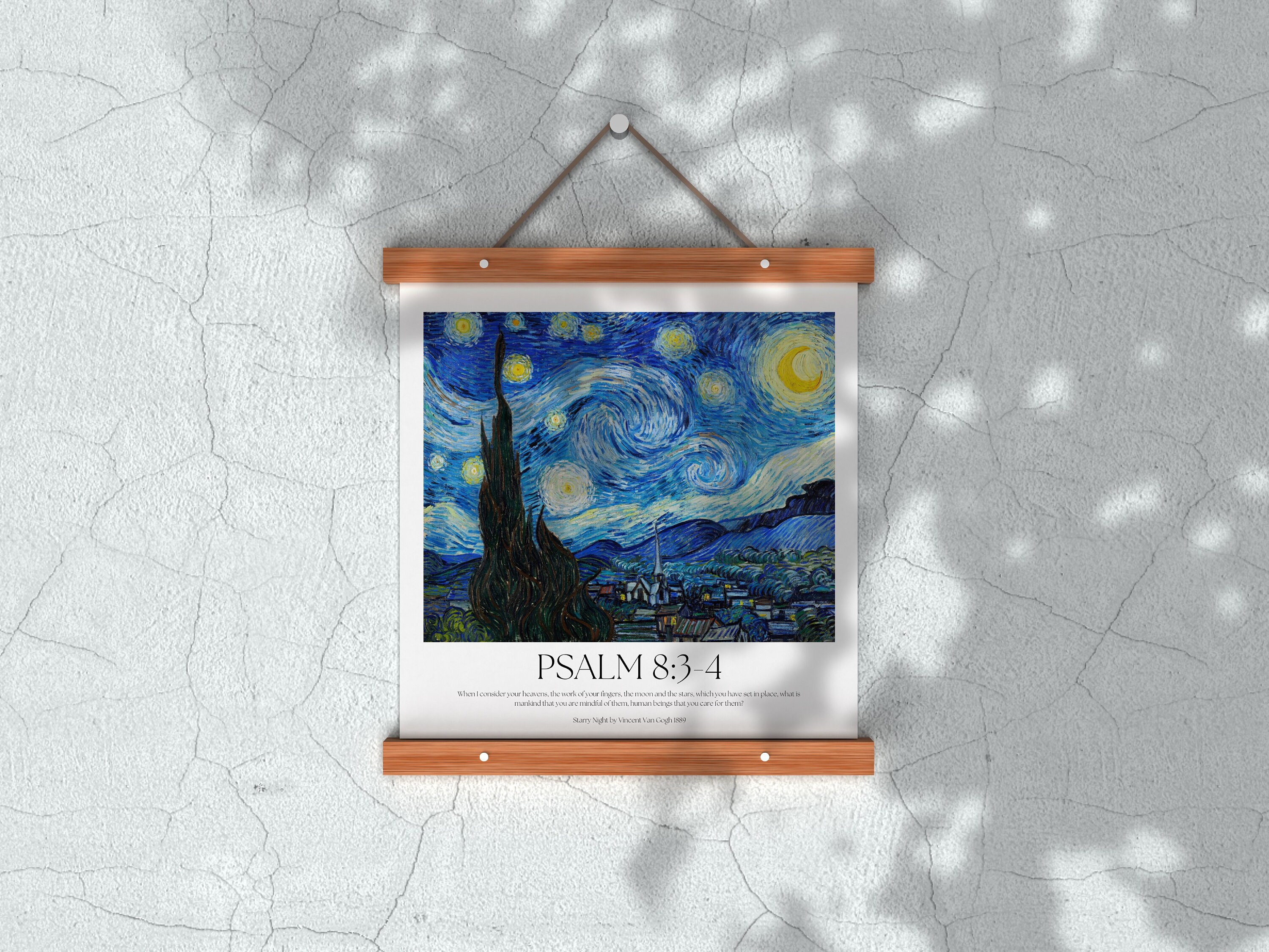 Printable Psalm 8 Starry Night Art Print by Van Gogh, Christian Artwork ...