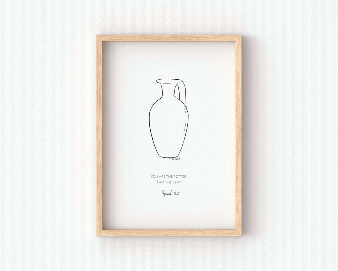 Printable Christian Line Art, Alabaster Jar, Bible Verse Art, Black and ...