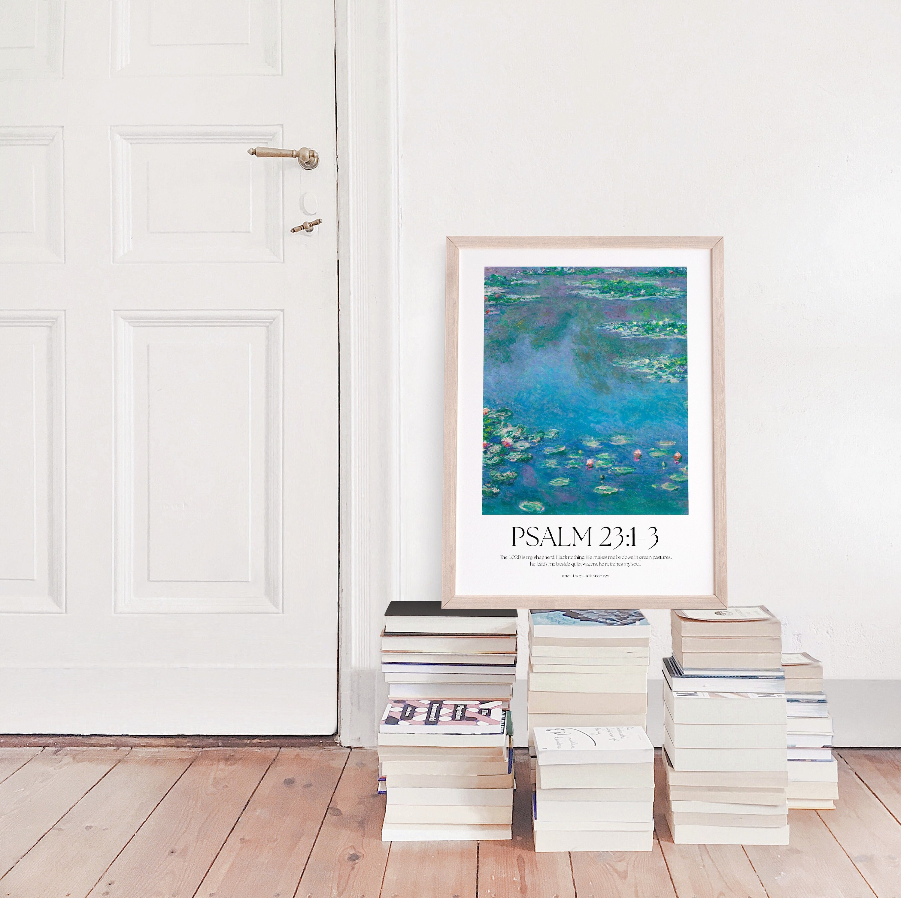 Printable Romans 23 Bible Verse Christian Artwork, Claude Monet Water ...
