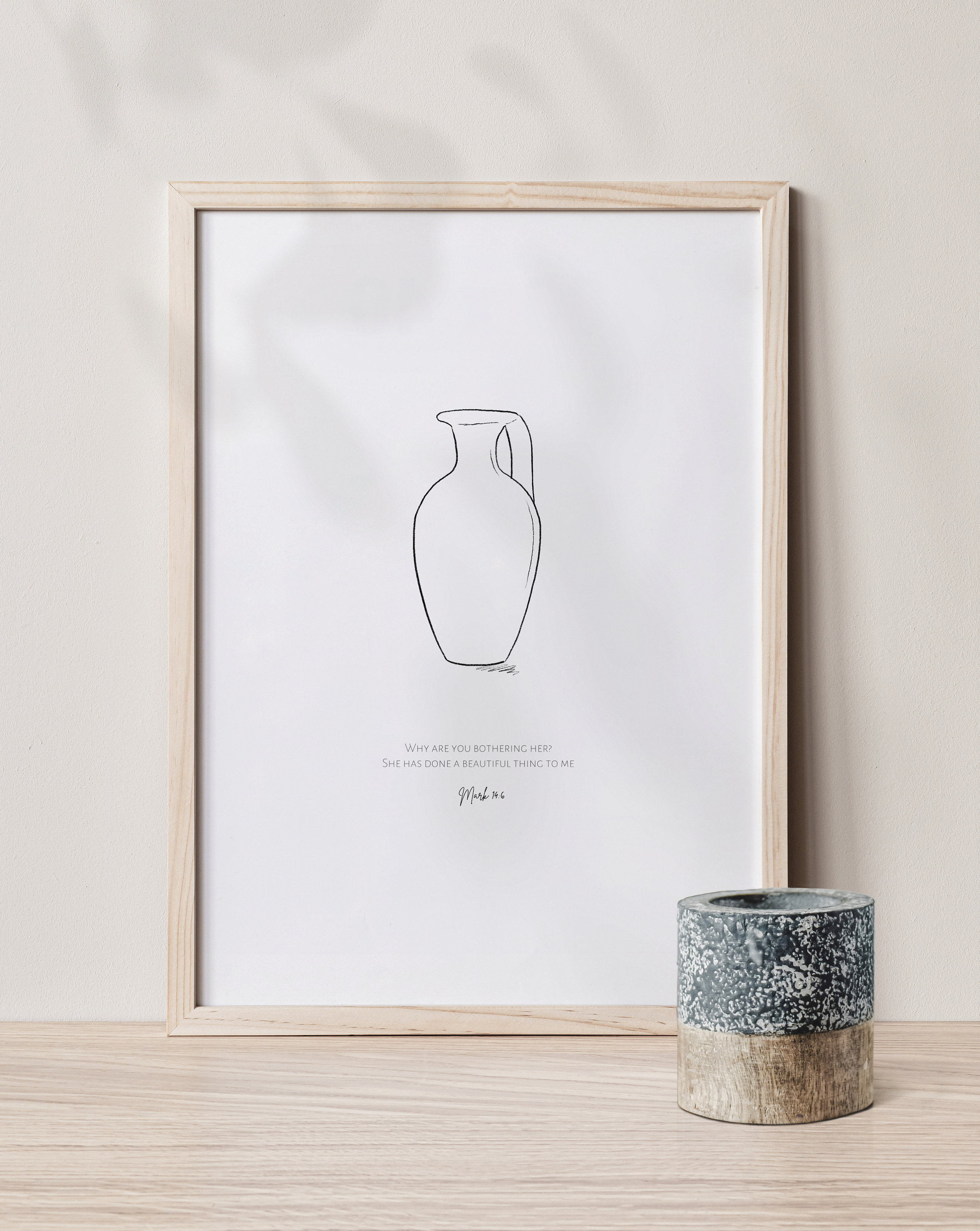 Printable Christian Line Art, Alabaster Jar, Bible Verse, Black and ...