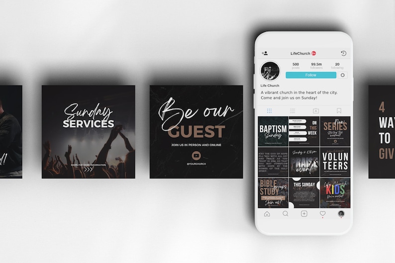 Instagram Post Templates for Christian Church Social Media Templates ...