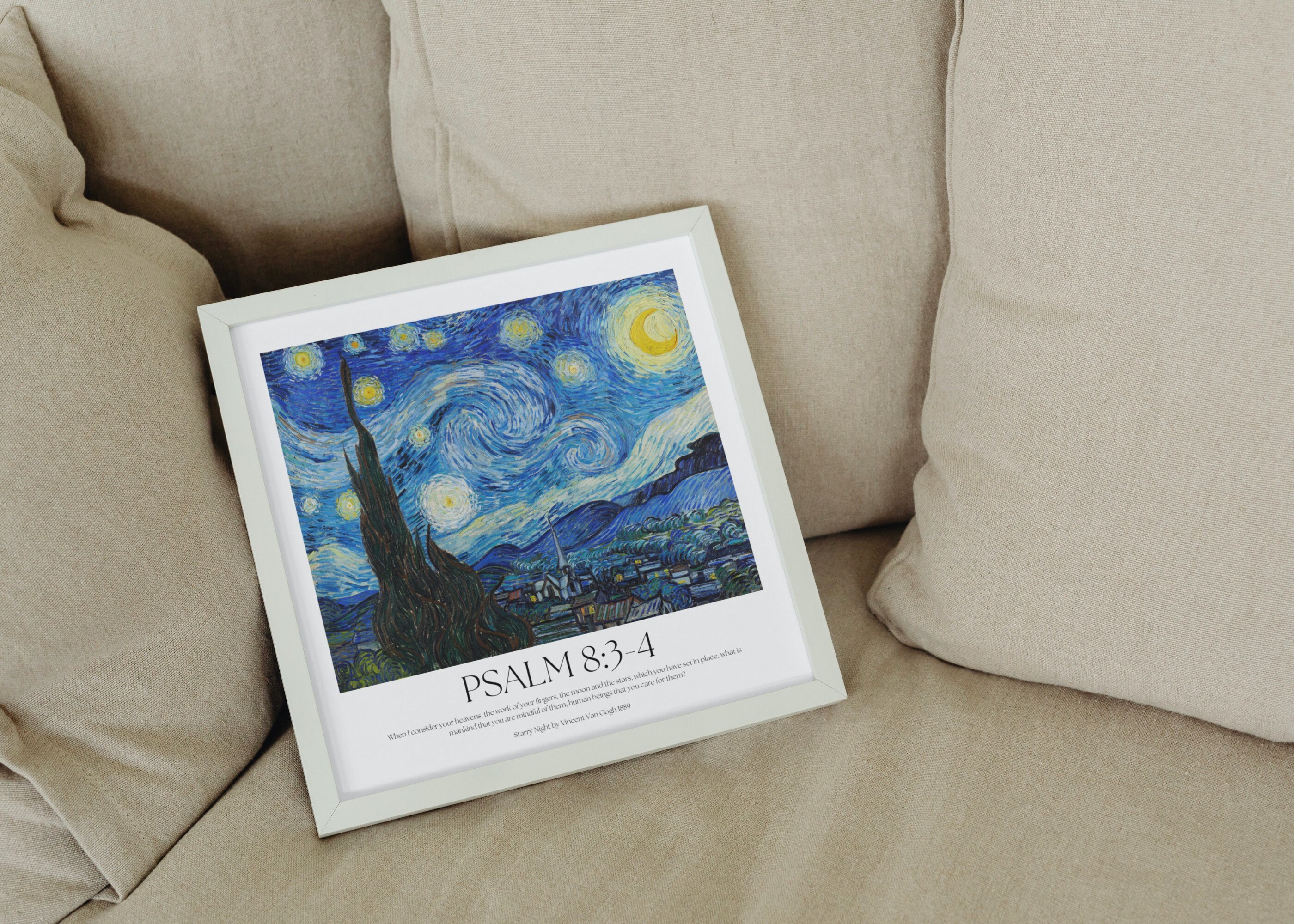 Printable Psalm 8 Starry Night Art Print by Van Gogh, Christian Artwork ...