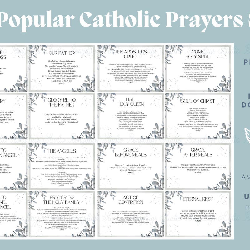 Catholic Prayer Cards - Etsy