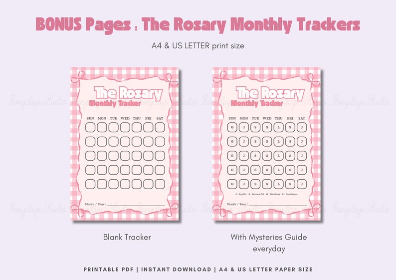 Rosary Prayer Guide Cards | Catholic Girls Printable (PDF Download) - Etsy