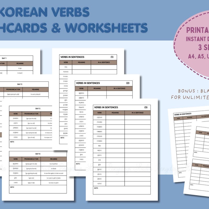 Korean Flashcards - Etsy