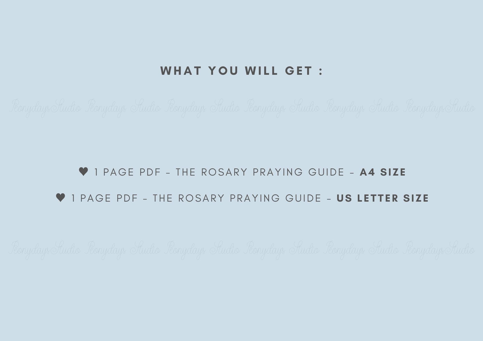 The Rosary Prayer Guide | Catholic Printable | How to Pray Sheet | 4 ...