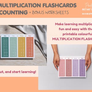 PRINTABLE PDF Multiplication Flashcards 1-12 | Times Table Skip ...