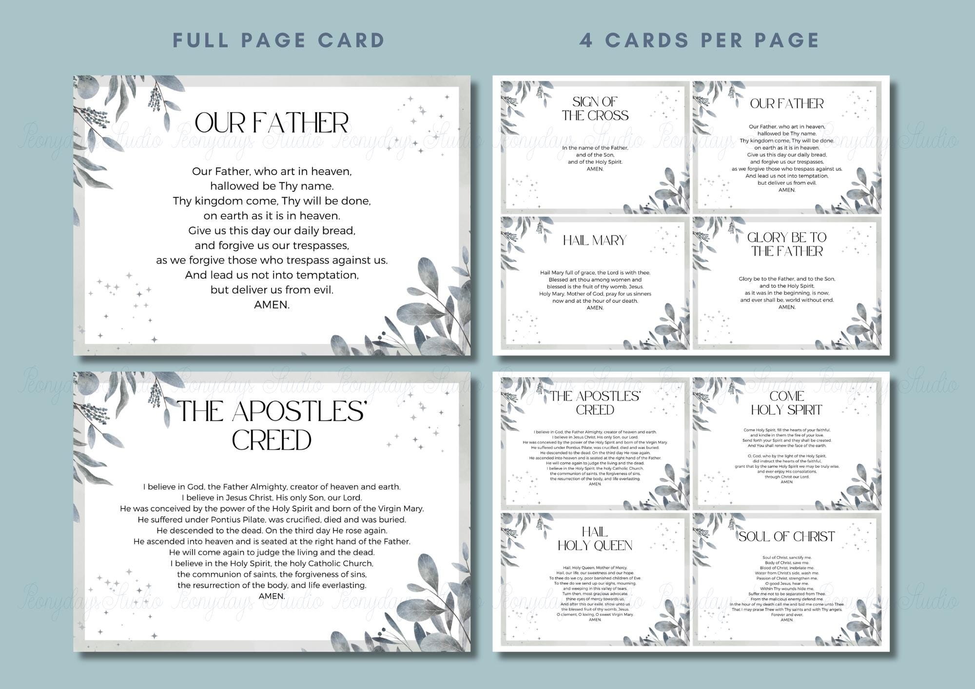 Catholic Prayer Cards | Printable Religious Gift (PDF Download) - Etsy