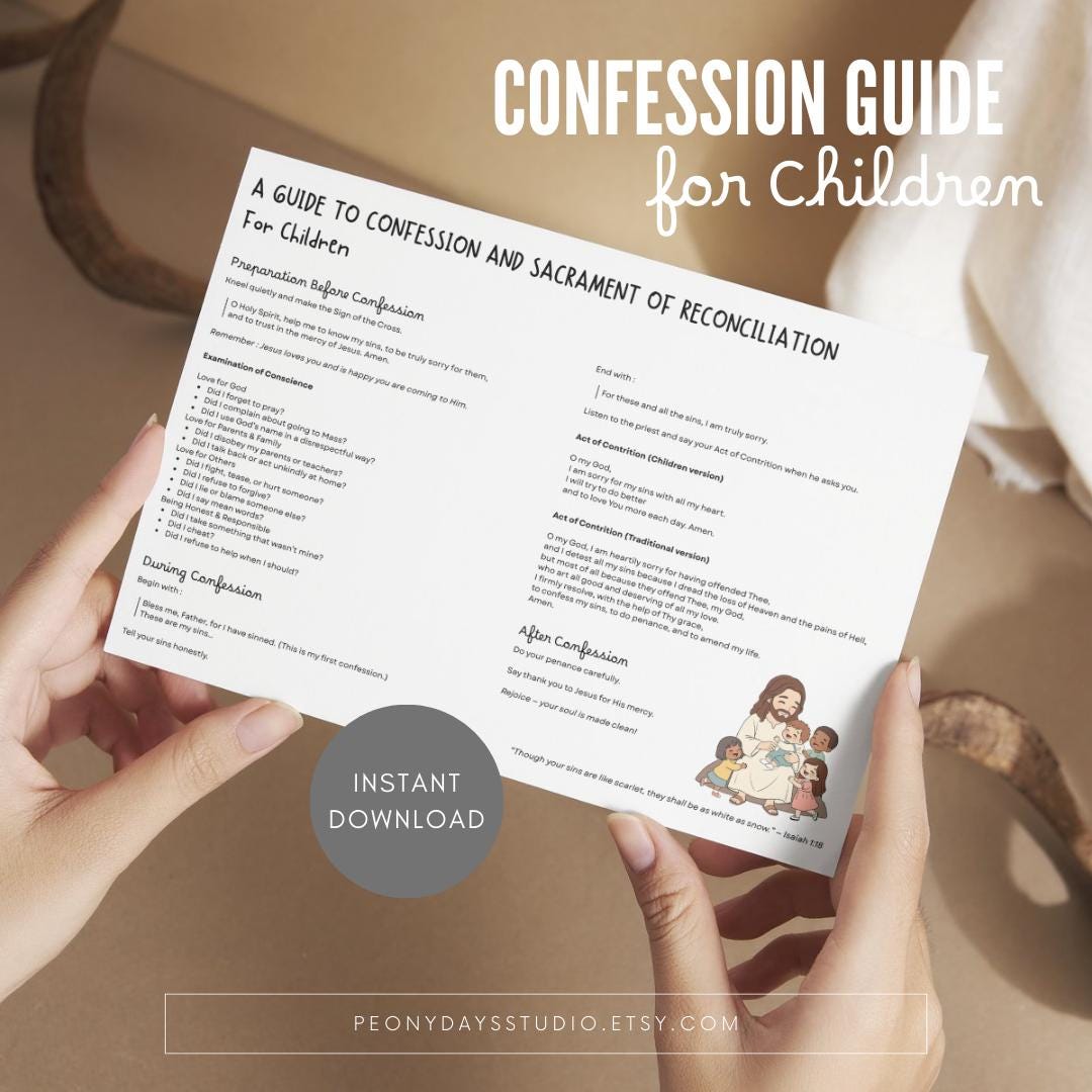 First Reconciliation Guide Children | Catholic School First Confession ...
