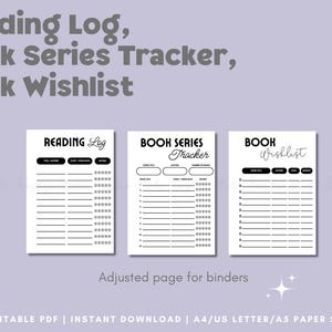 PRINTABLE PDF Instant Download Simple Reading Log Book Series Tracker ...