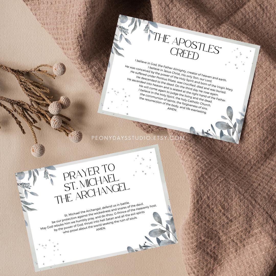 Catholic Prayer Cards | Printable Religious Gift (PDF Download) - Etsy