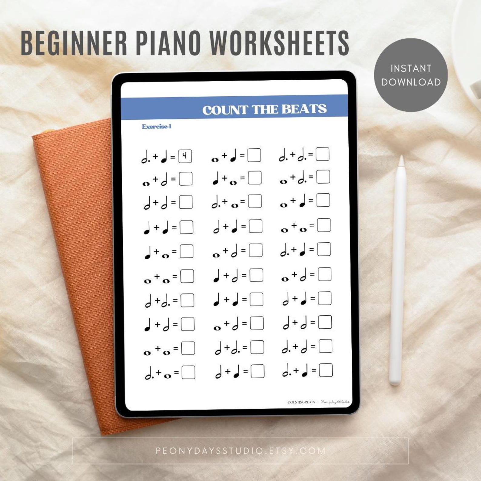 PRINTABLE PDF Beginner Adults Kids Music Piano Theory Learning Practice ...