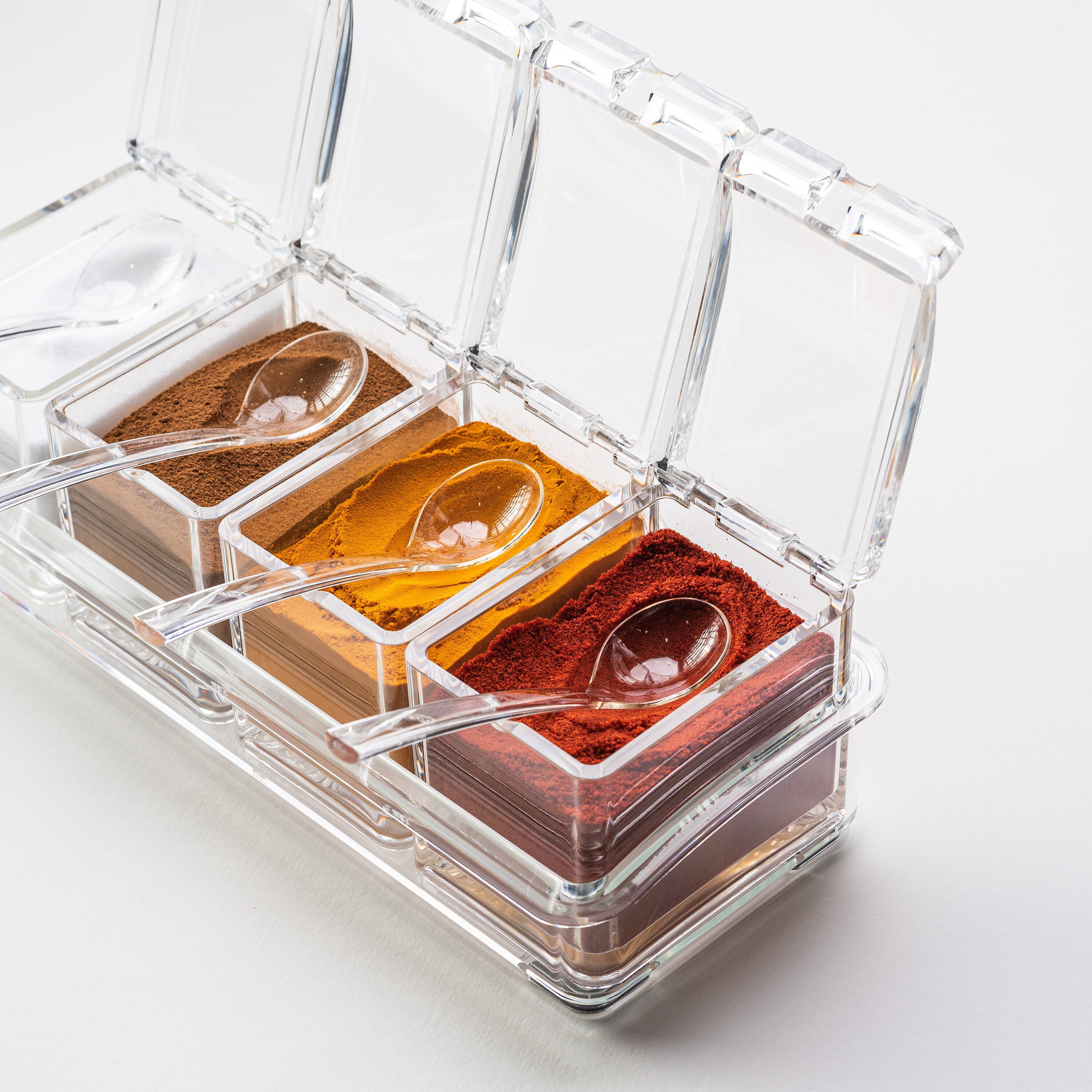 Masala, Spice Storage Container With Labels and 100g Spices in 4 ...