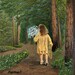Girl With a Bouquet of Wild Flowers at a Fork in the Paths in the ...