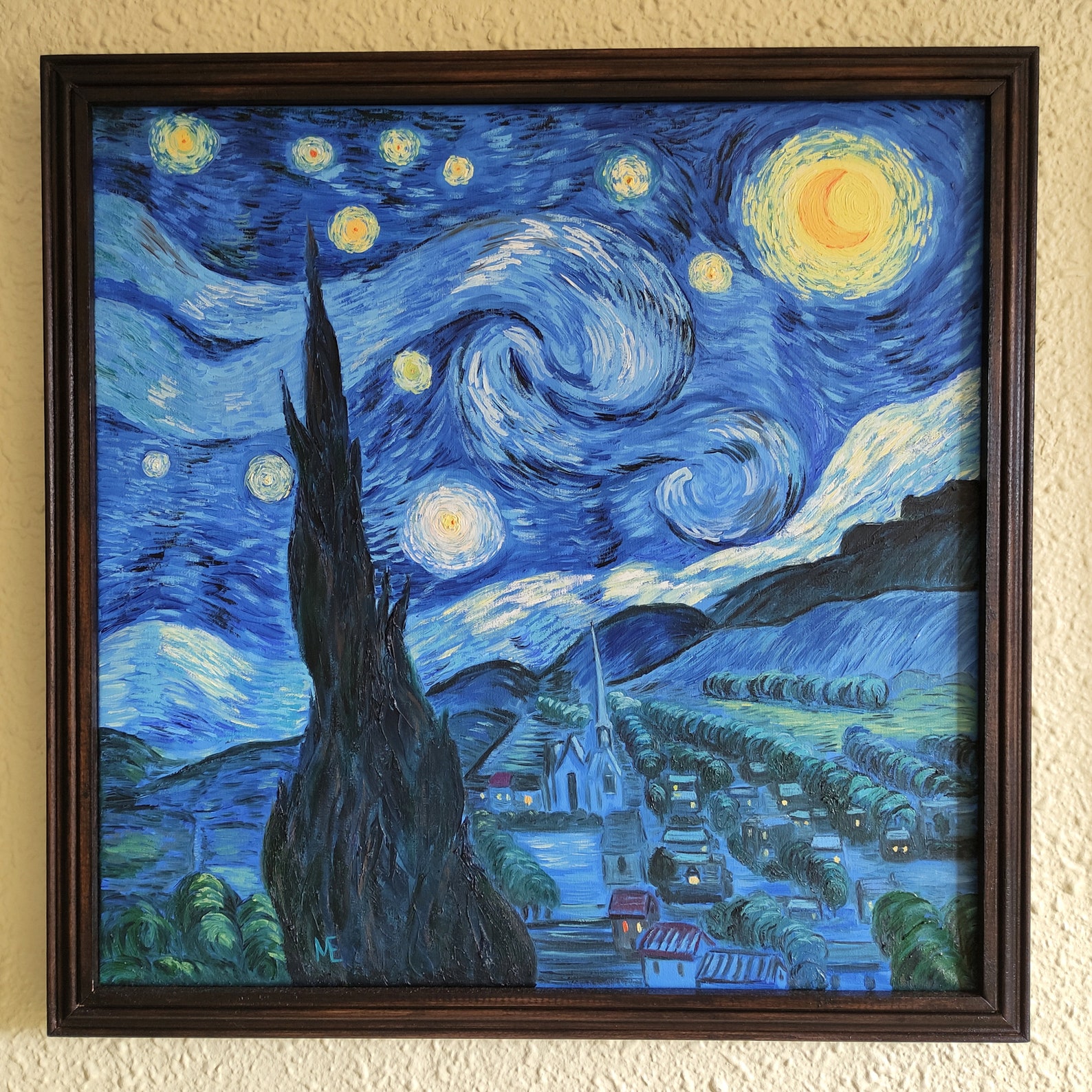 The Starry Night in Van Gogh Style Oil Painting on Stretched - Etsy