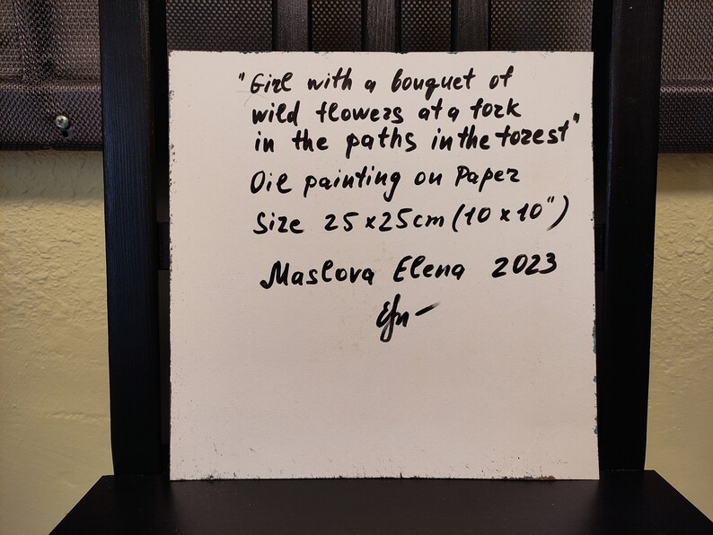 Girl With a Bouquet of Wild Flowers at a Fork in the Paths in the ...