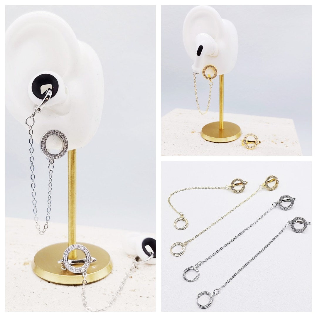 Round Zircon Loop Earbuds Earrings Hanging Earrings Sensory - Etsy