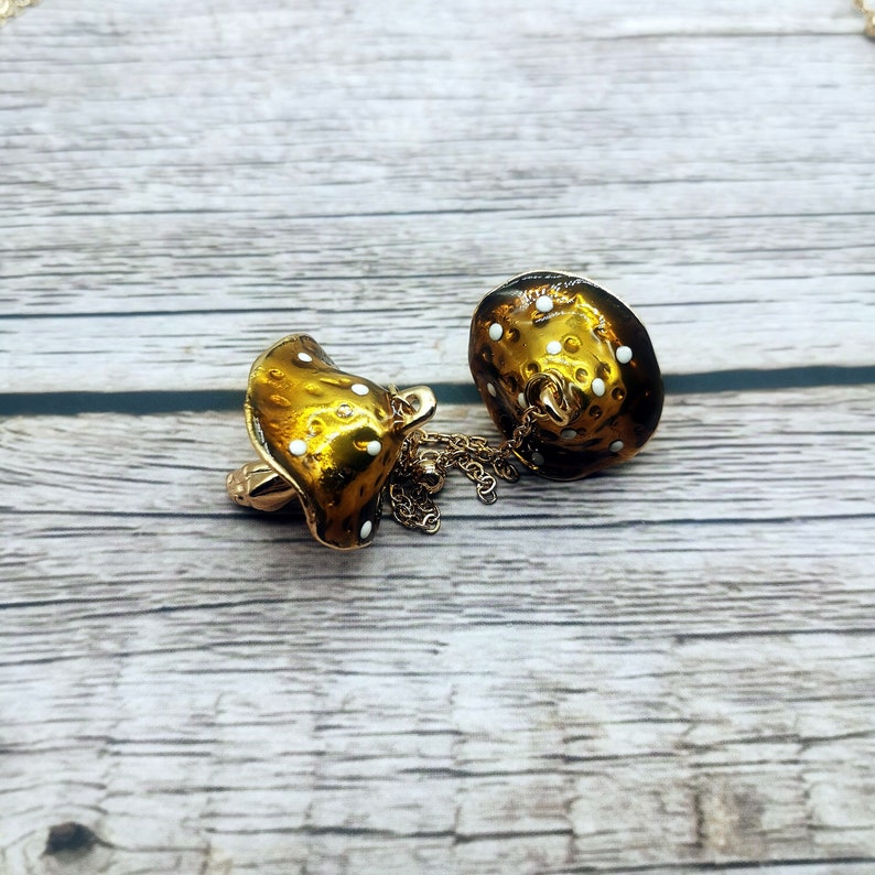Mushroom Eyeglass Chain: Purple & Yellow, Gold Tone - Etsy Australia
