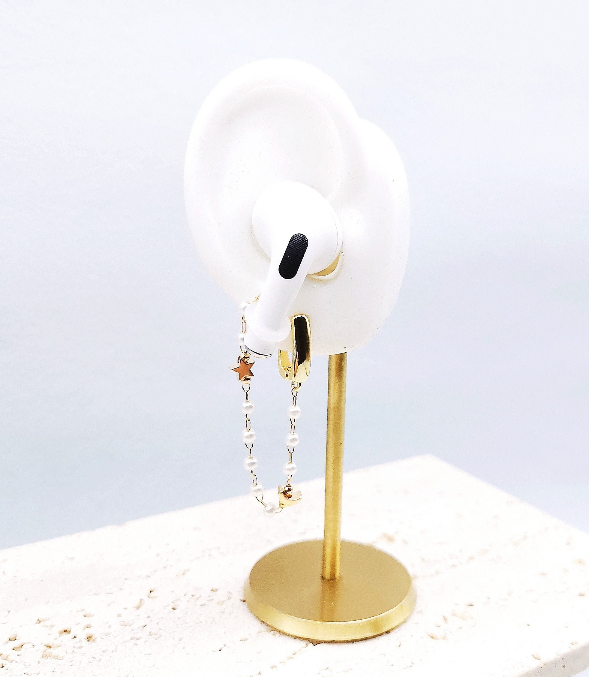 Round Earbuds Without Nickel 18k Color Ear Hook Earrings, Sensory ...