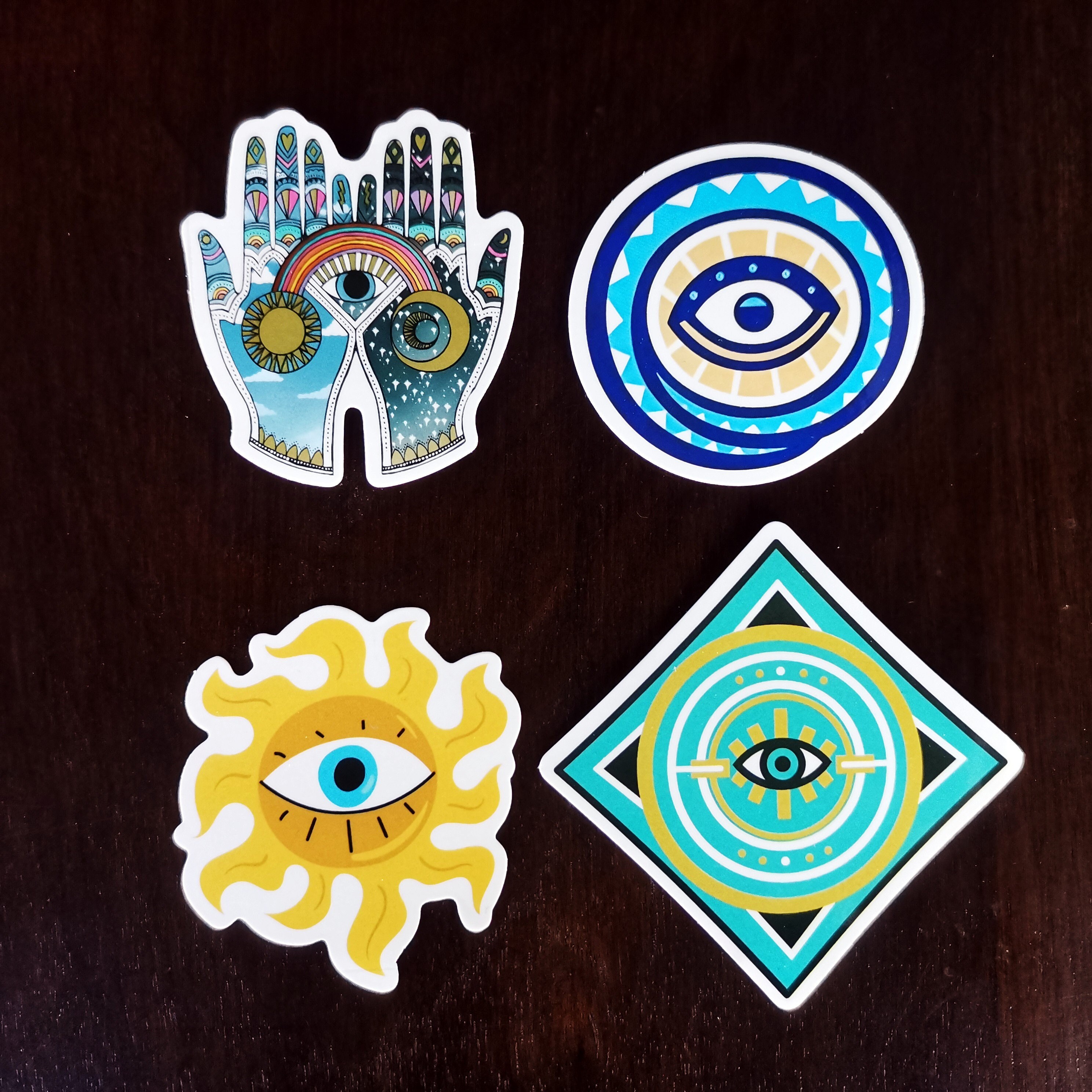 50pcs/ Evil Eye Sticker/blue Eye Sticker/waterproof Graffiti - Etsy