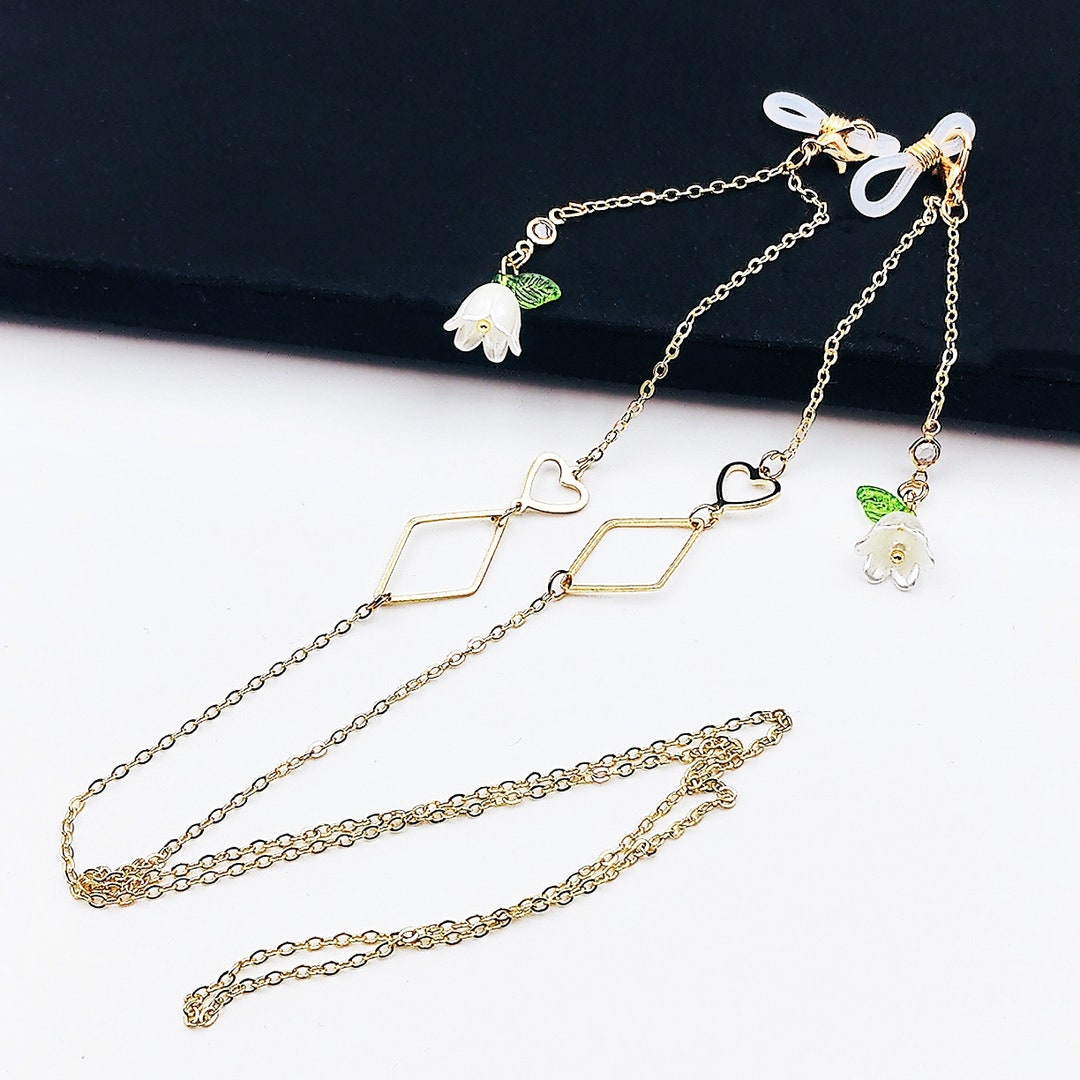 Linglan Flower Eyewear Chain, Golden Eyewear Chain, Eyewear Chain ...