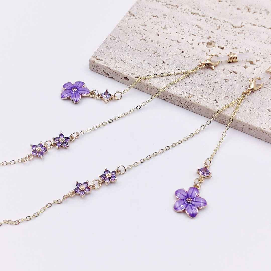 Flower Eyeglass Chain, Glass Zircon Eyeglass Chain, Eyeglass Chain ...