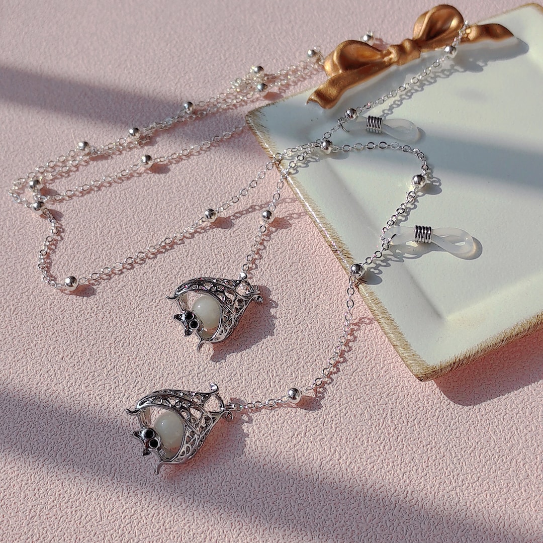 Night Glow Bat Glasses Chain: Silver Alloy Sunglasses Chain - Etsy