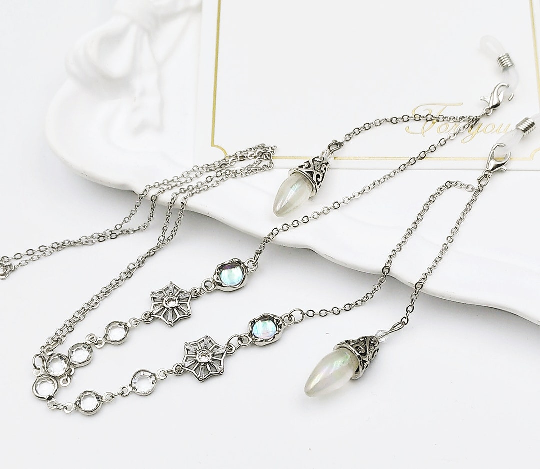 Crystal Glasses Chain: Silver Eyeglass Necklace for Women - Etsy