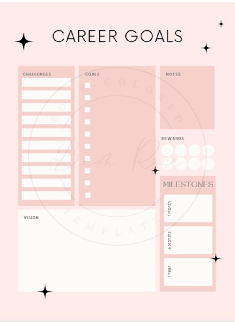 2024 Vision Board Printable Template - Etsy UK