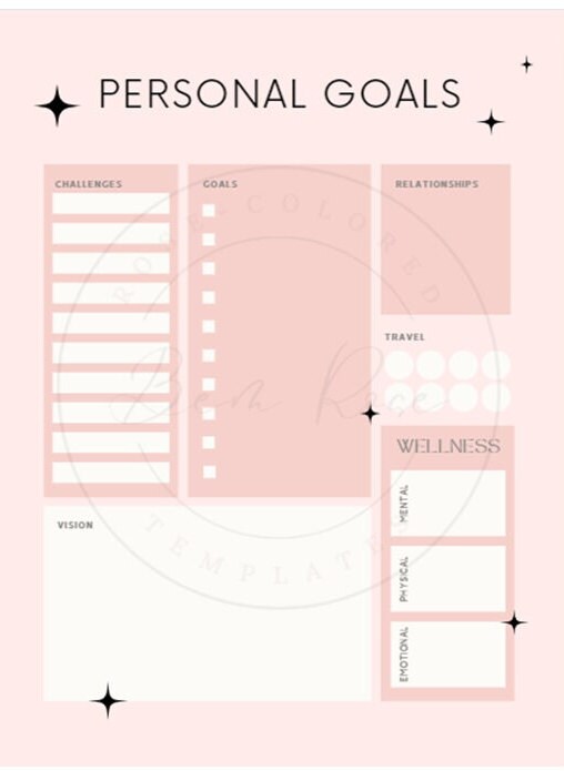 2024 Vision Board Printable Template - Etsy UK